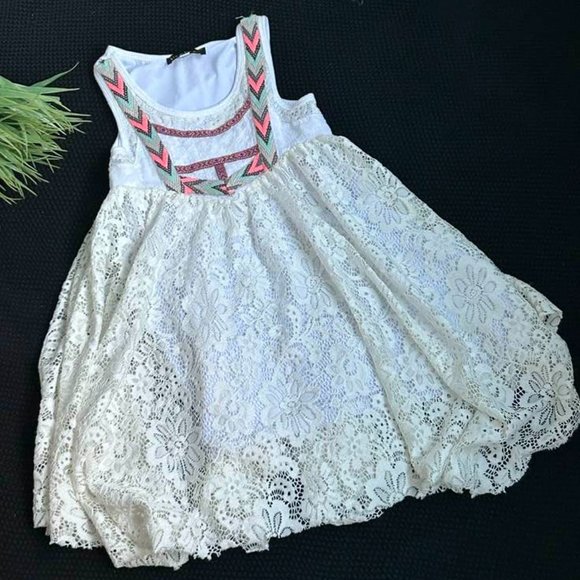 Hannah Banana | Dresses | Hannah Banana Girls Ivory Lace Boho Dress ...